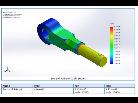 Rod end - SolidWorks Simulation - YouTube