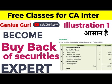 Buy Back of Securities| Illustration 1 | Study Material Solutions| CA ...