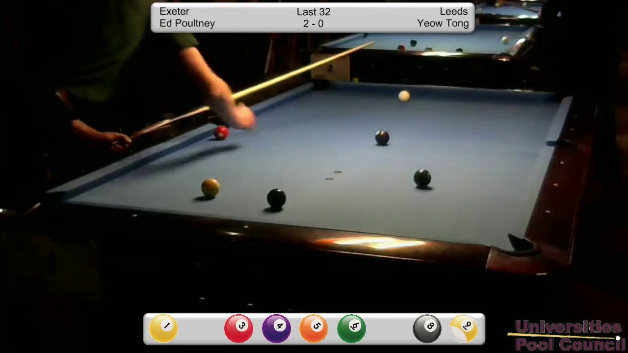 BUCS UPC 9ball 2016 Singles Last 32, Ed Poultney Exeter vs Yeow Tong ...