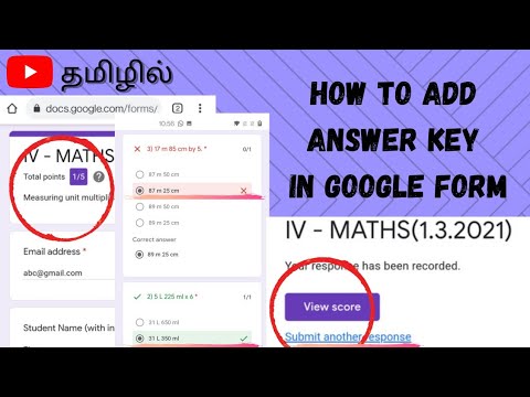 How to add answer key in Google Form in Tamil - YouTube
