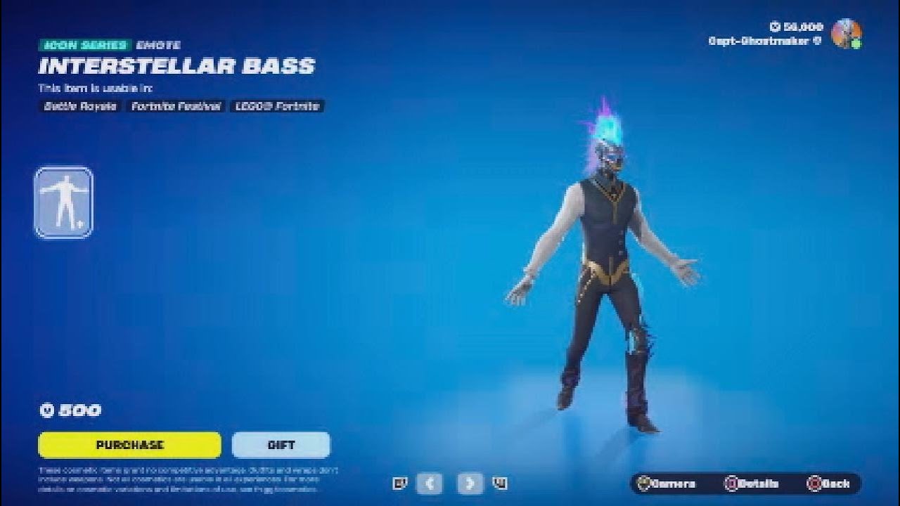 Fortnite item shop new interstellar bass emote - YouTube