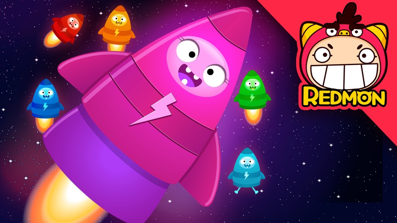 Five little rockets went out one day | Super songs | Nursery rhymes ...