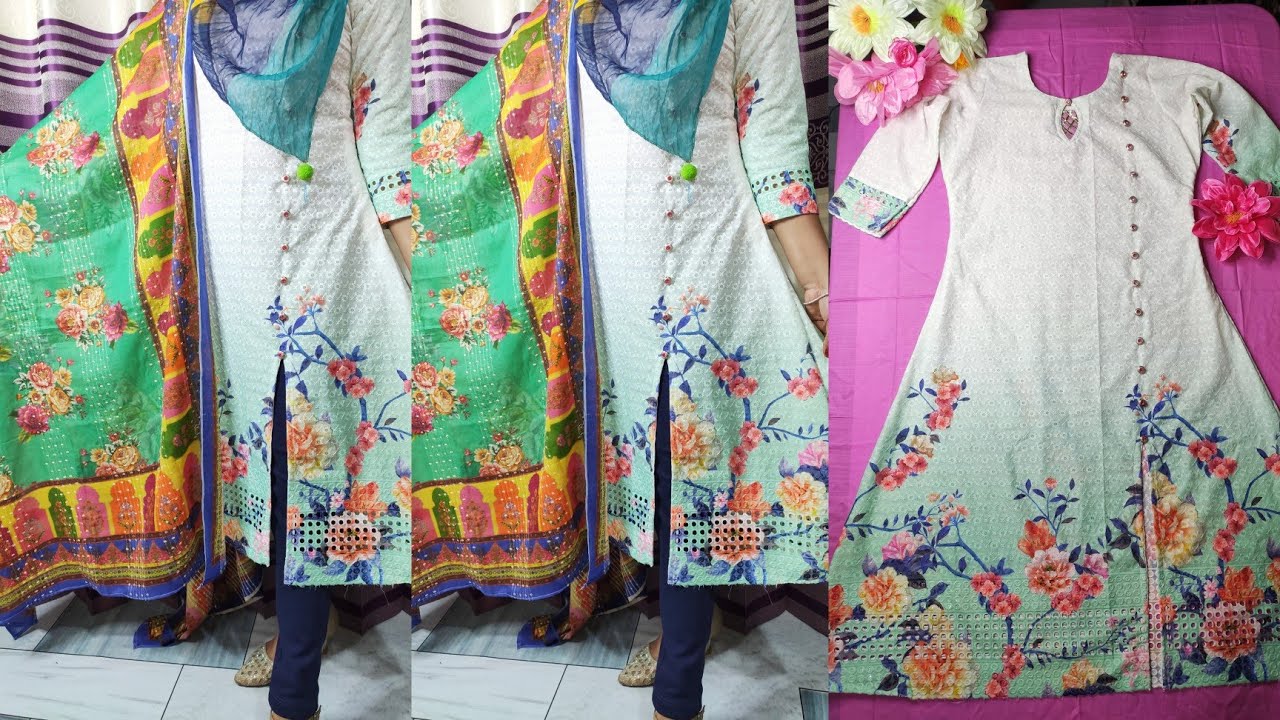 সাইড ফারা কুর্তি কাটিং ও সেলাই|One Side Open kurti/Kameez/Frock Cutting ...
