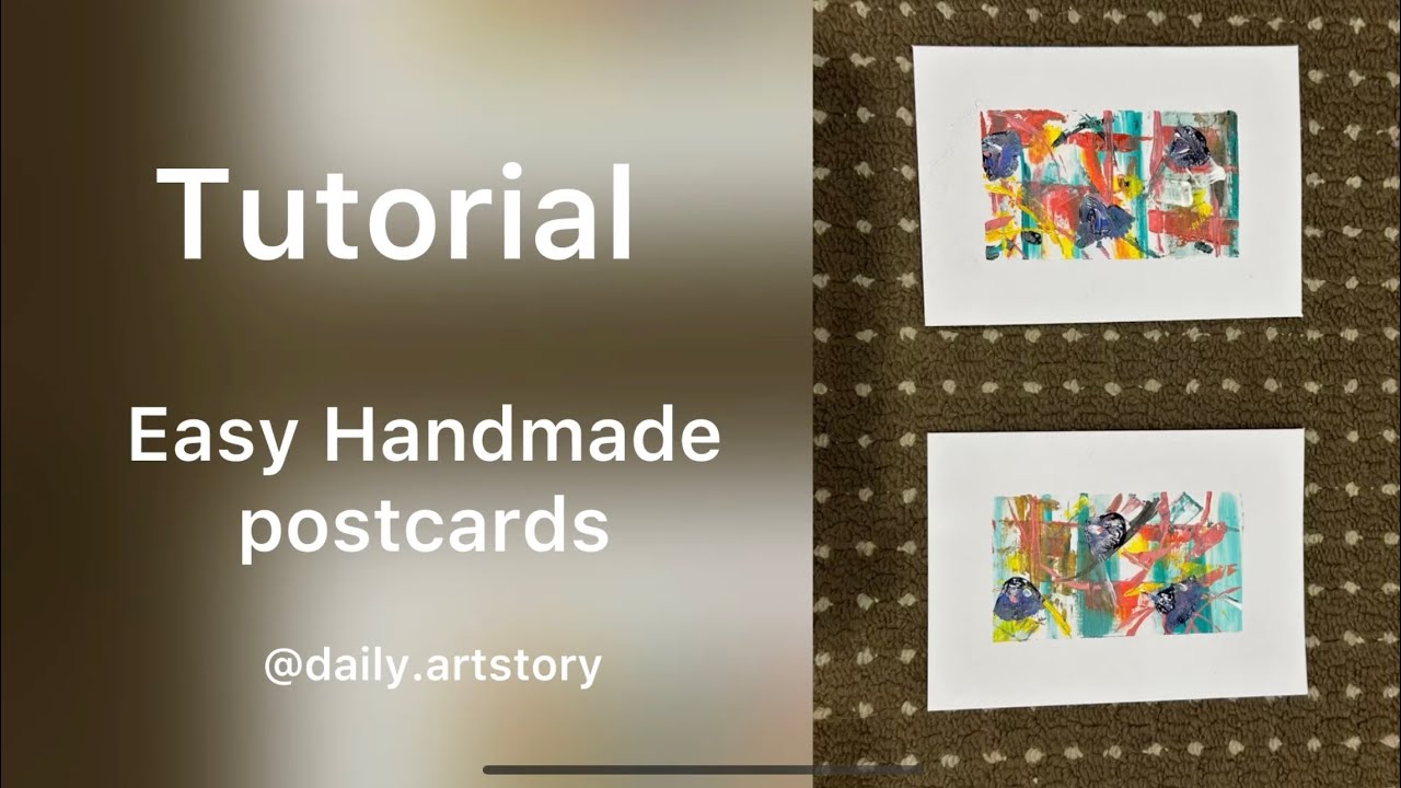 Easy Handmade postcards #tutorial #art #easypainting #postcard - YouTube