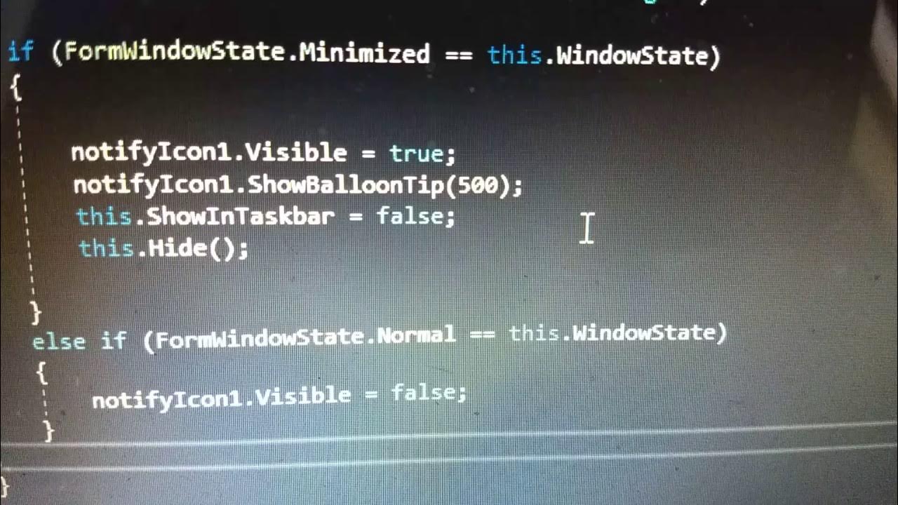 Minimize a .NET windows application to system tray using NotifyIcon - YouTube