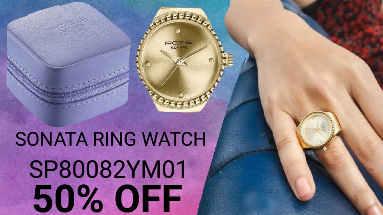 Ring Watch for Women || Sonata Golden Ring Watch in Jewellery ...
