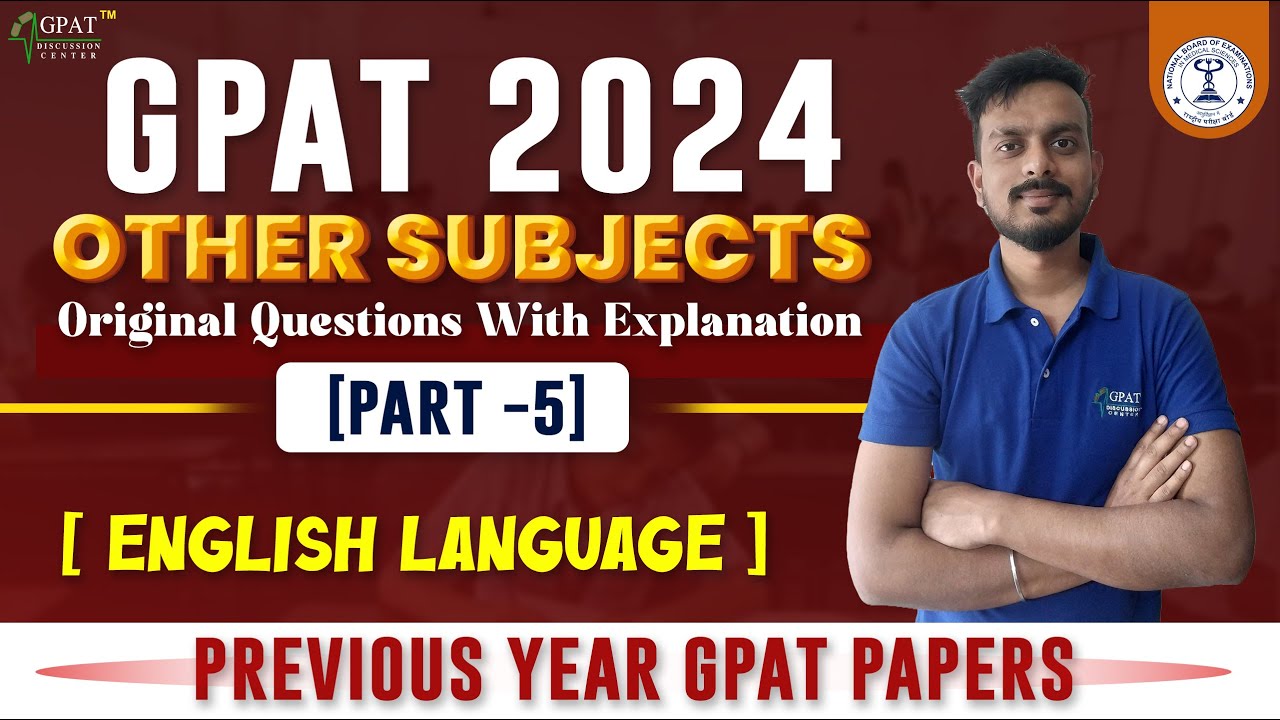 GPAT 2024 (PART-5)- OTHER SUBJECTS || PYQ PAPER SOLUTION WITH DETAIL ...