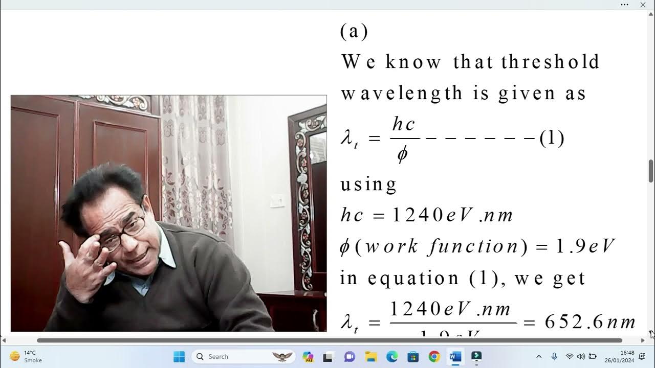 Cesium, Work Function, Threshold Wavelength, Threshold Frequency, etc. - YouTube