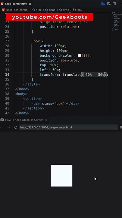 How To Keep Things In The Middle Using Pure Css Geekboots Youtube
