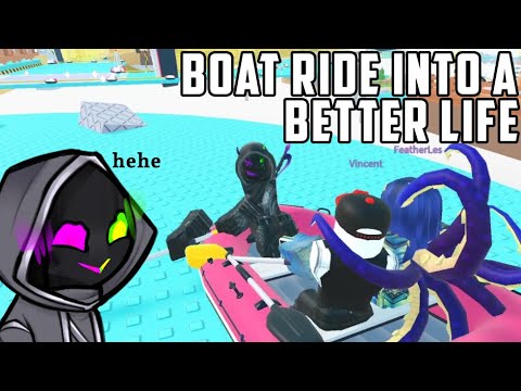 SHARK! SHARK! PADDLE FASTER... | Boat Ride Into a Better Life | Roblox ...