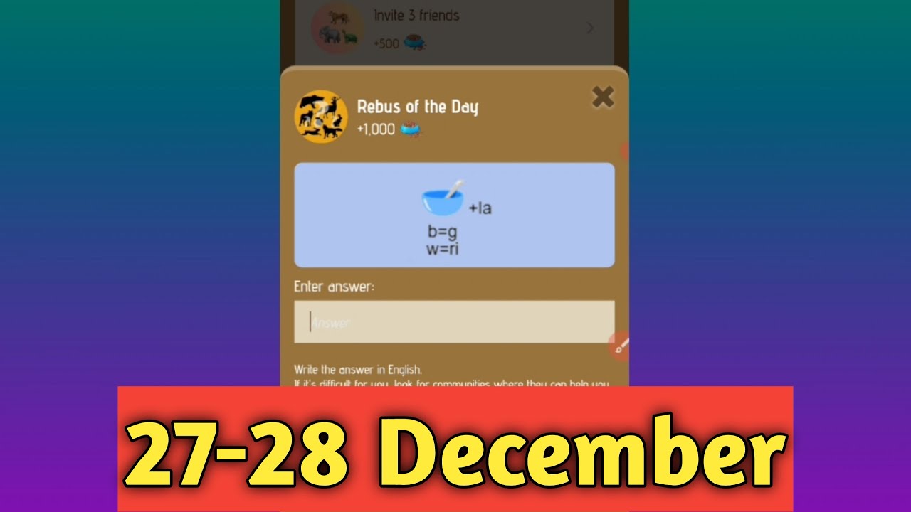 Zoo Rebus Of The Day 27/12/2024 | Zoo Rebus code today - YouTube