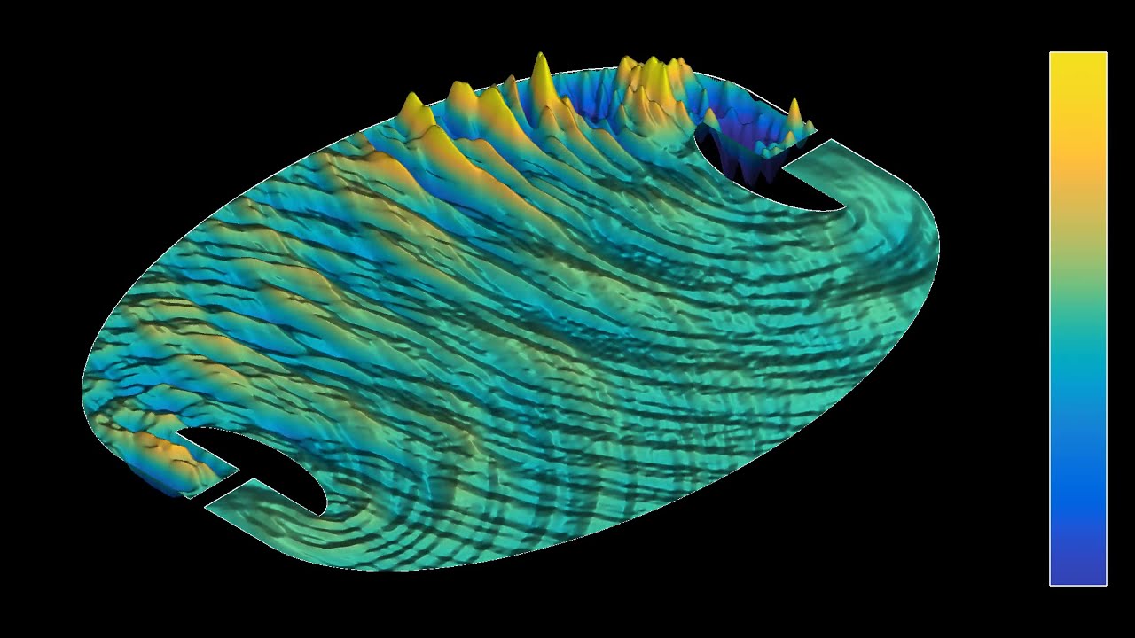 3D waves in a Penrose unilluminable room - YouTube