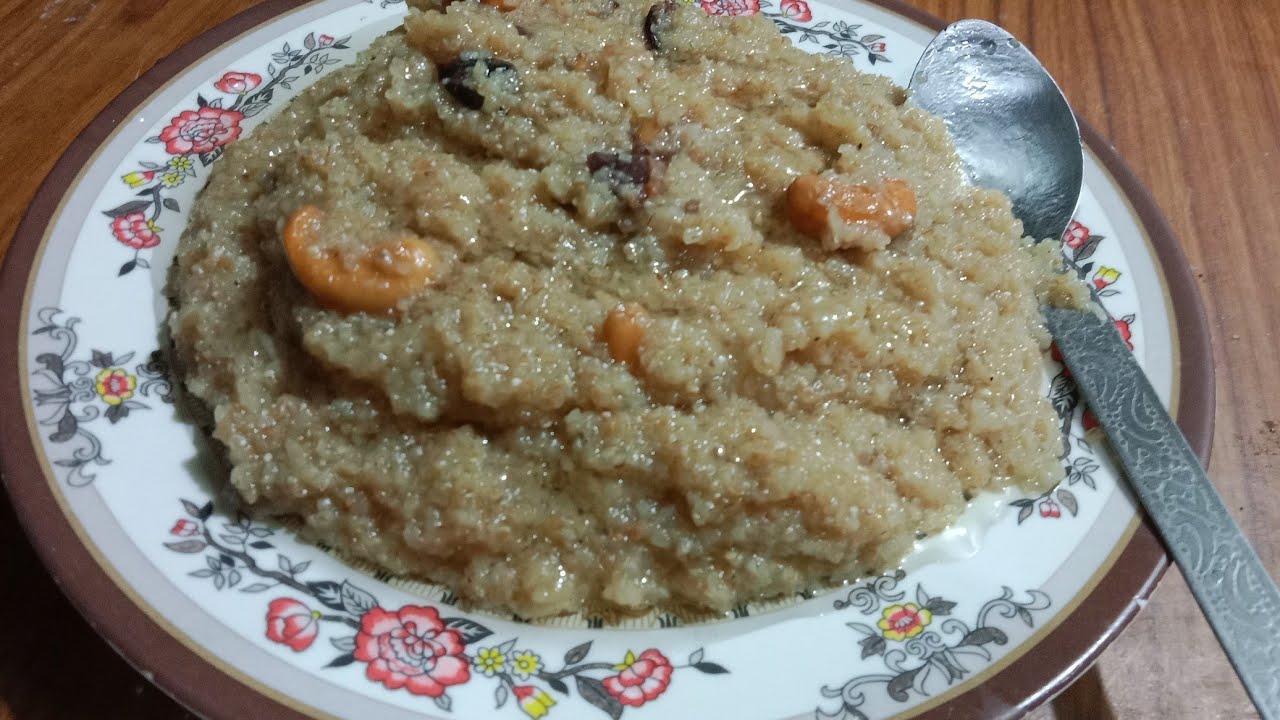 Khapli wheat rava sweet or Khapli godhi rava sajjaka or Khapli ghehu ka ...