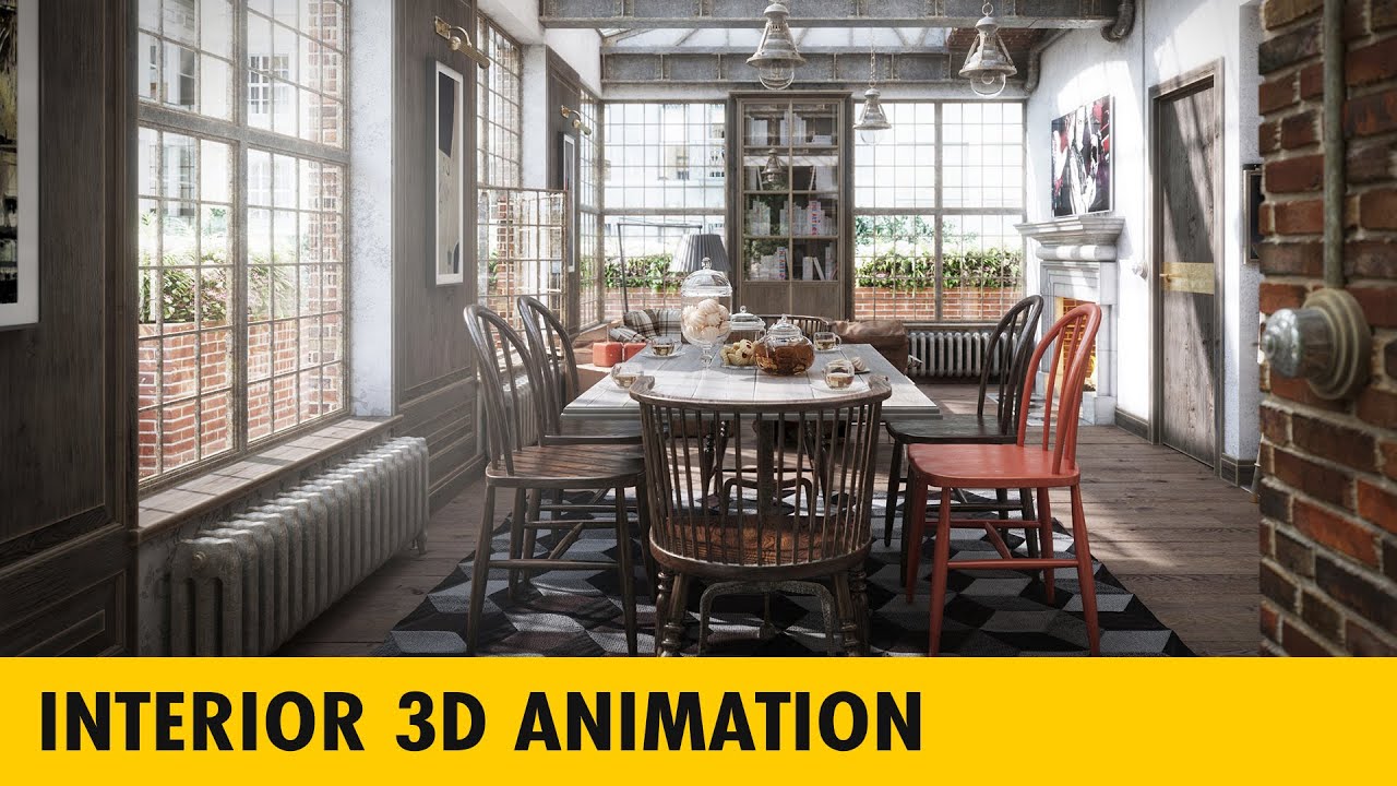 3D animation of kitchen, dining room and living room | CGStandard - YouTube