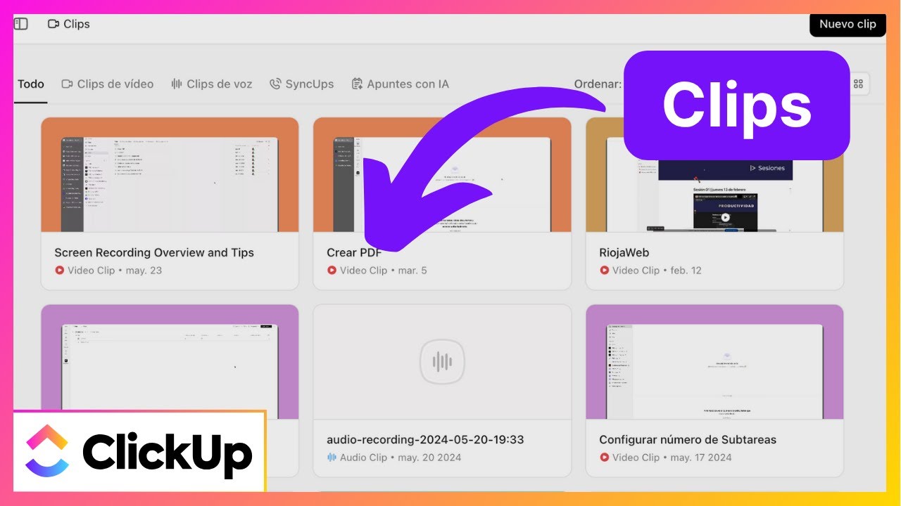 ¿Sabías que puedes grabar videos en ClickUp fácil? - YouTube