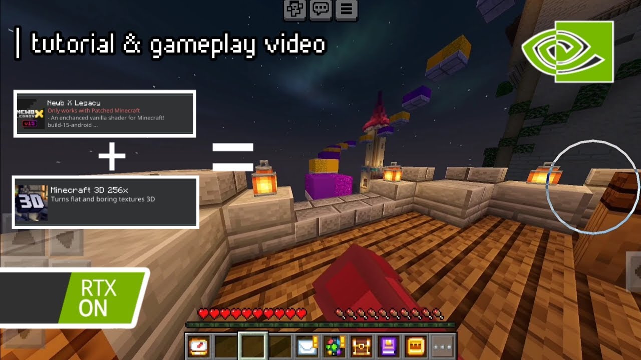 MCPE | Newb shader + minecraft 3d 256x = RTX ON | Tutorial - YouTube
