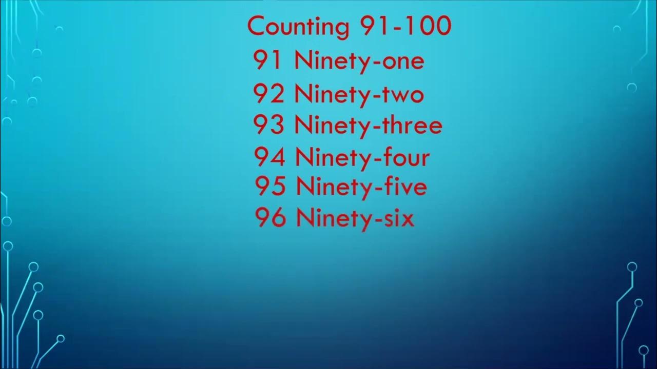 Learn counting 91-100 with spelling. - YouTube
