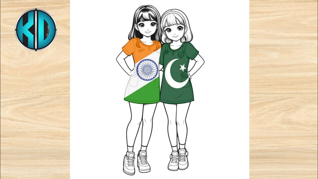 How to draw a beautiful Indian girl hand Pakistani girl friendship ...
