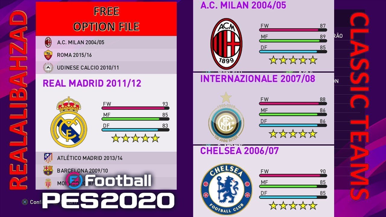 Season Based Classic Teams eFootball PES 2020 - YouTube