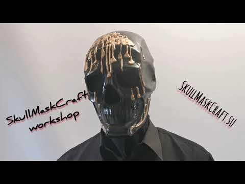 Moriarty Blogger Mask, black skull mask with streaks of Gold \ Skull Mask Craft production - YouTube