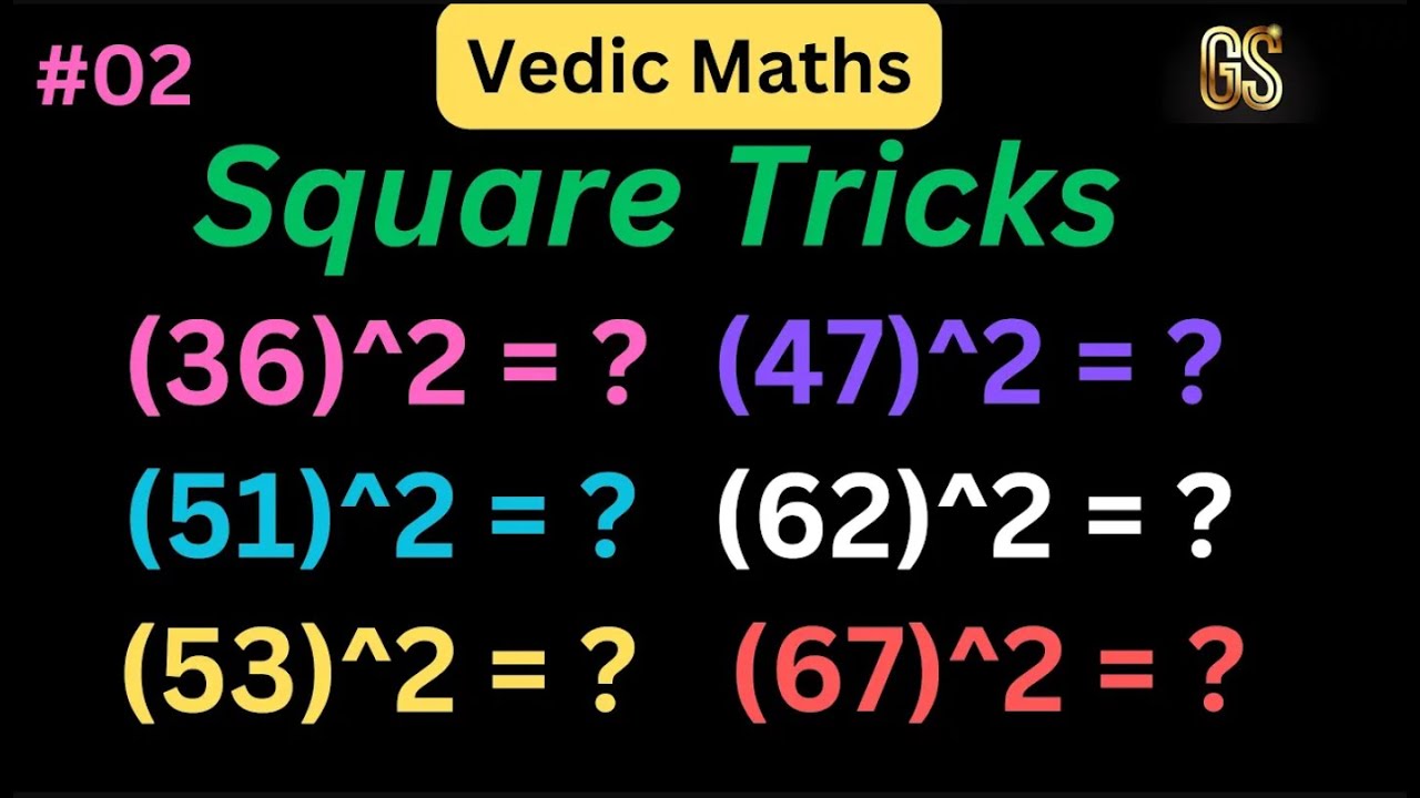 Square of numbers near 50 trick just in 3 seconds | Square Trick | G ...