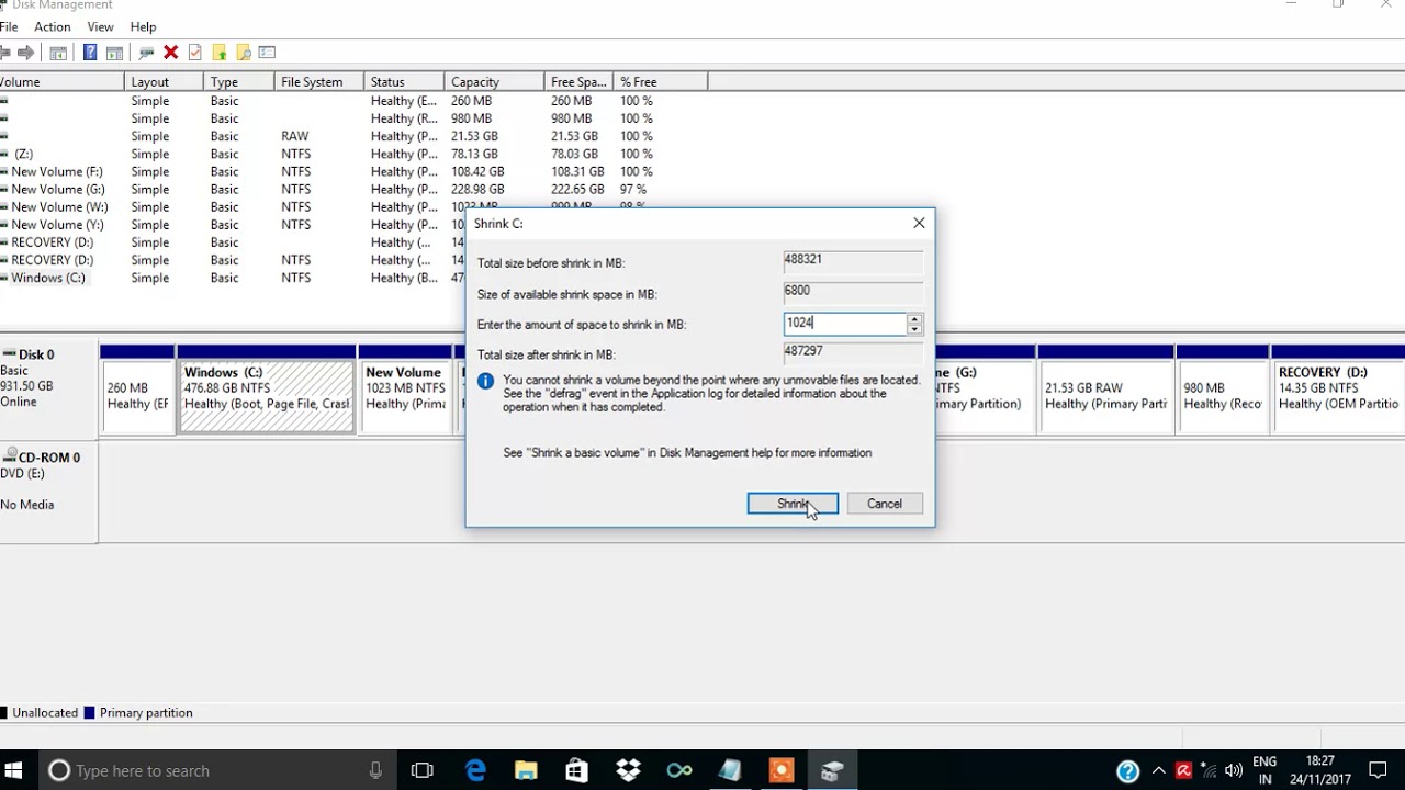Disk Partition to Create Simple Volume - YouTube