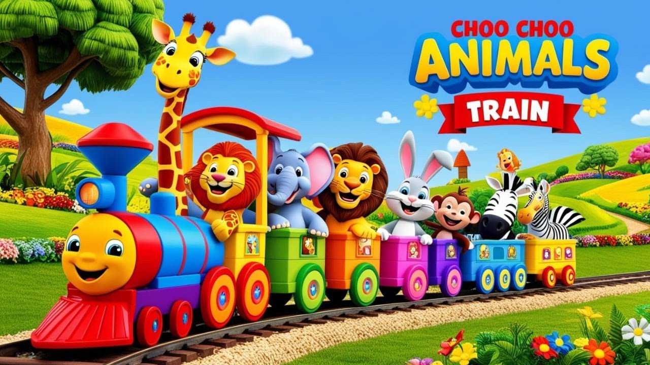 “🚂 Choo Choo Animals Train Song! 🎶 Catchy Nursery Rhymes for Kids ...