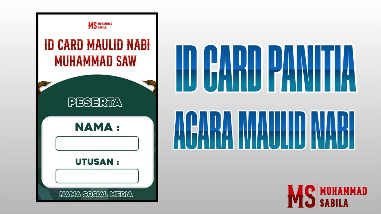 PAMFLET ID CARD PANITIA • PIXELLAB PLP FILE DOWNLOAD - YouTube