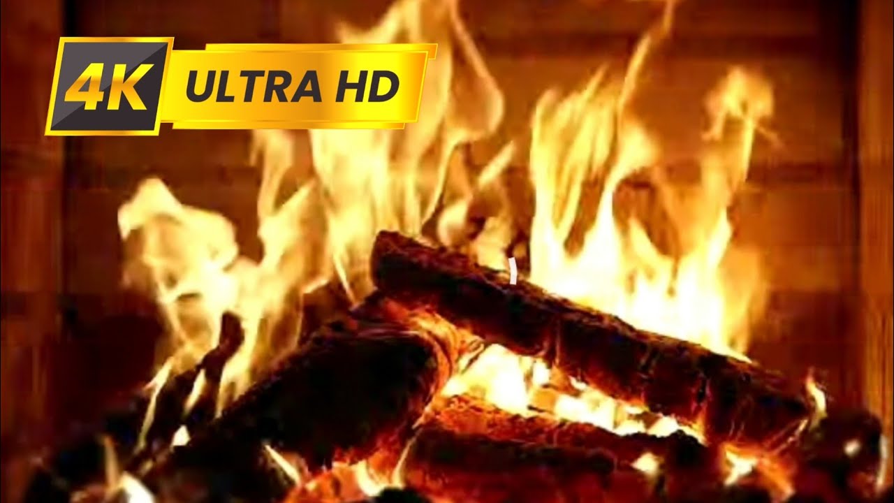 Cozy Fireplace Ambience 4K with Crackling Fire Sounds, Fireplace ...