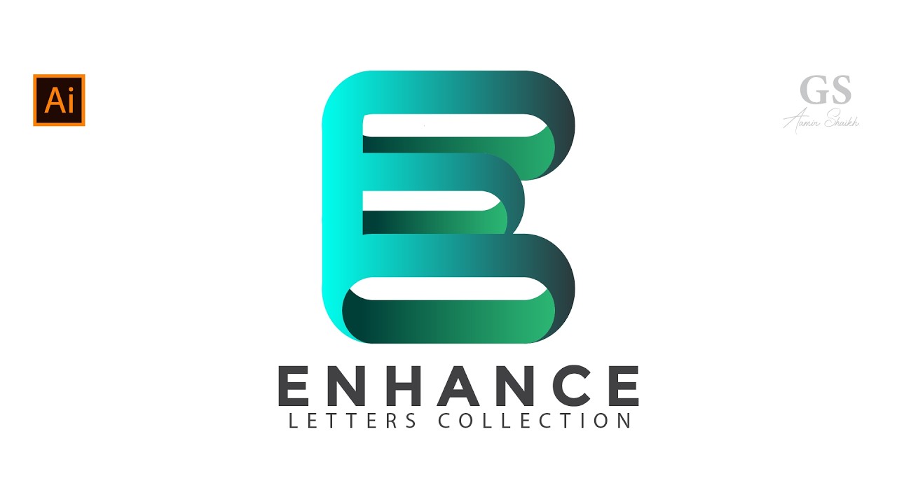 Letter E Logo Design 3D Ribbon Style - Letter Logo Design in Adobe ...