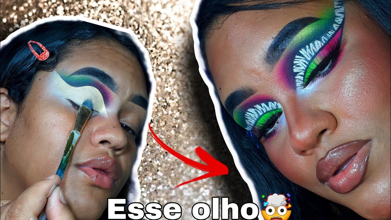 TUTORIAL* CUT CREASE *ARTÍSTICO COLORIDO #makeuptutorial # ...