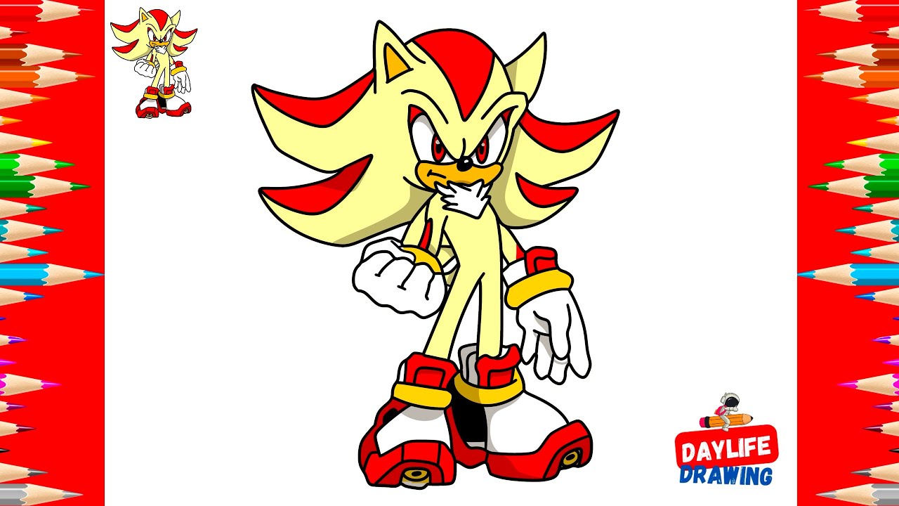 How to Draw Super Shadow from Sonic the Hedgehog | Step-by-Step Drawing ...