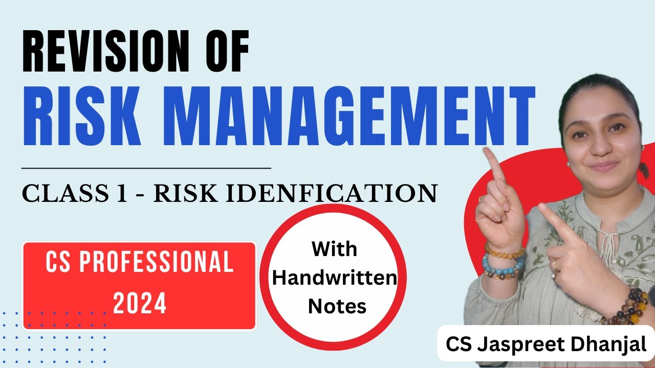 Class 1 - Risk Management - CS Professional Revision Series - # ...