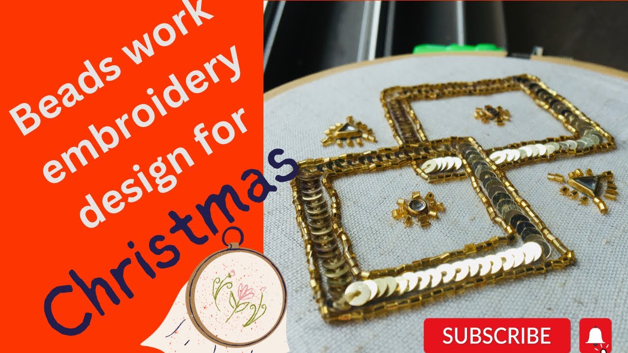 Beads work | how to make beads design | how to make straight lines with ...