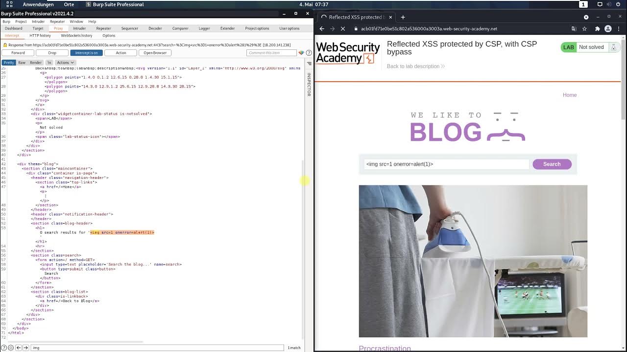 Reflected XSS protected by CSP, with CSP bypass (Video solution, Audio) - YouTube