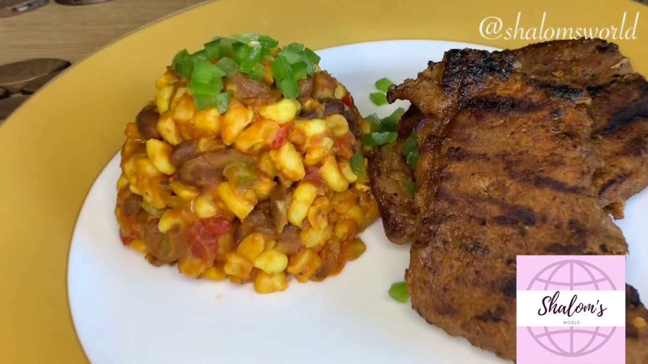 Curried Samp and Brown Beans Recipe | Manhuchu | Umnqgusho | Zimbabwe ...