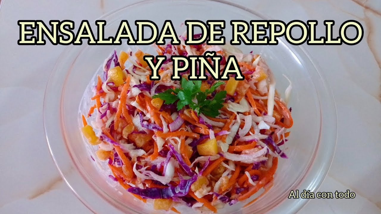 Ensalada de repollo y piña/Ensalada de repollo morado/Receta de ...