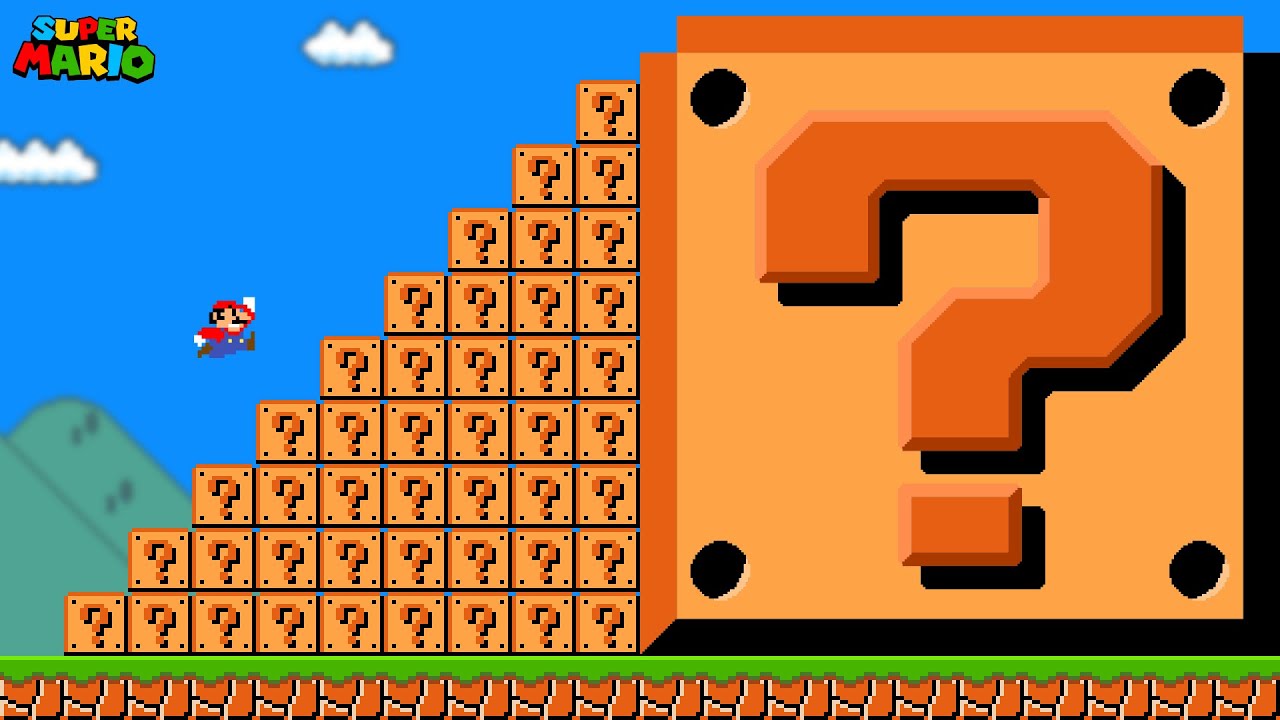 Super Mario Bros., but Mario Travel 1,000,000 Item Blocks - YouTube