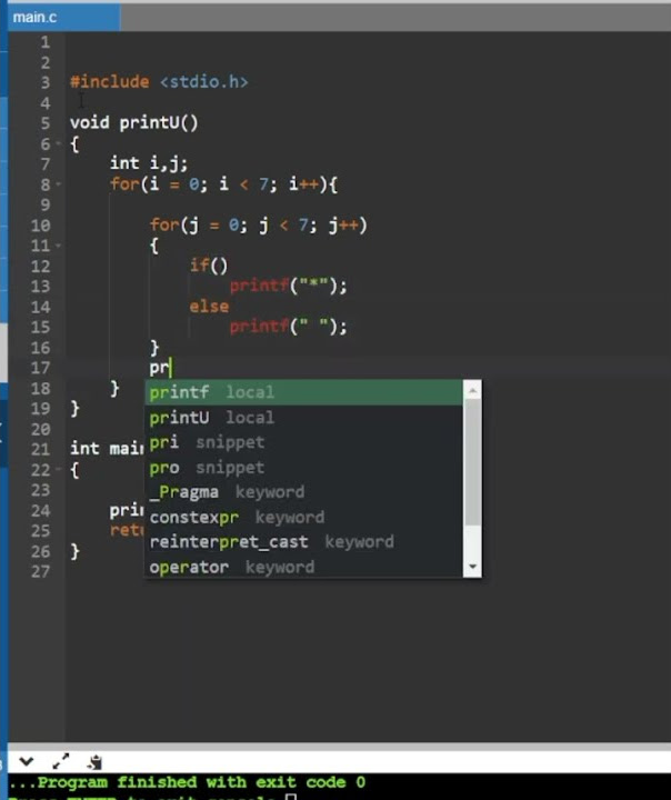 21 Programming For Beginners C Language Pattern Printing 💫 Alphabet U Using C Code