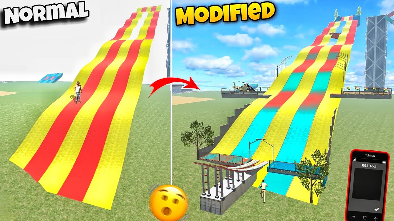 Normal Mega Ramp🛝 To Modified Mega Ramp🎢 In Indian Bikes Driving 3D🤩 ...