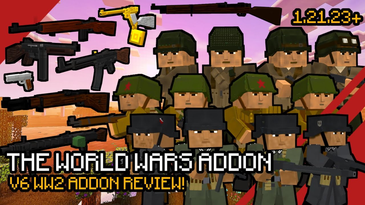 The World Wars - WW2 3D Guns, NPCs, and Tanks ADDON for MCPE/BE 1.21.23 ...