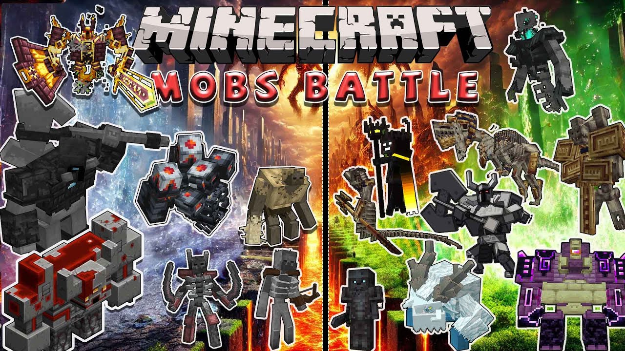 Compilation of Stunning Skills in Minecraft Mobs Battle ⚔️ - YouTube