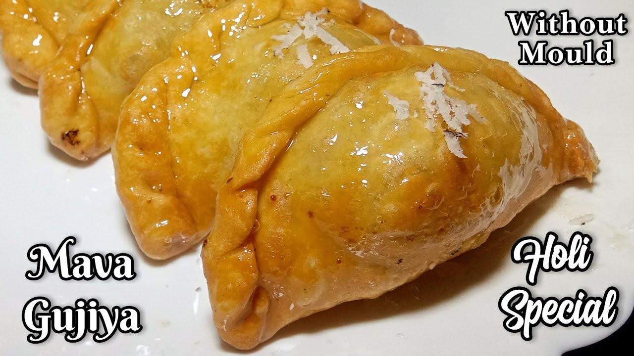 Mava Ghugiya Recipe Without Mould / हलवाई वाली मावा गुजिया की रेसिपी घर ...