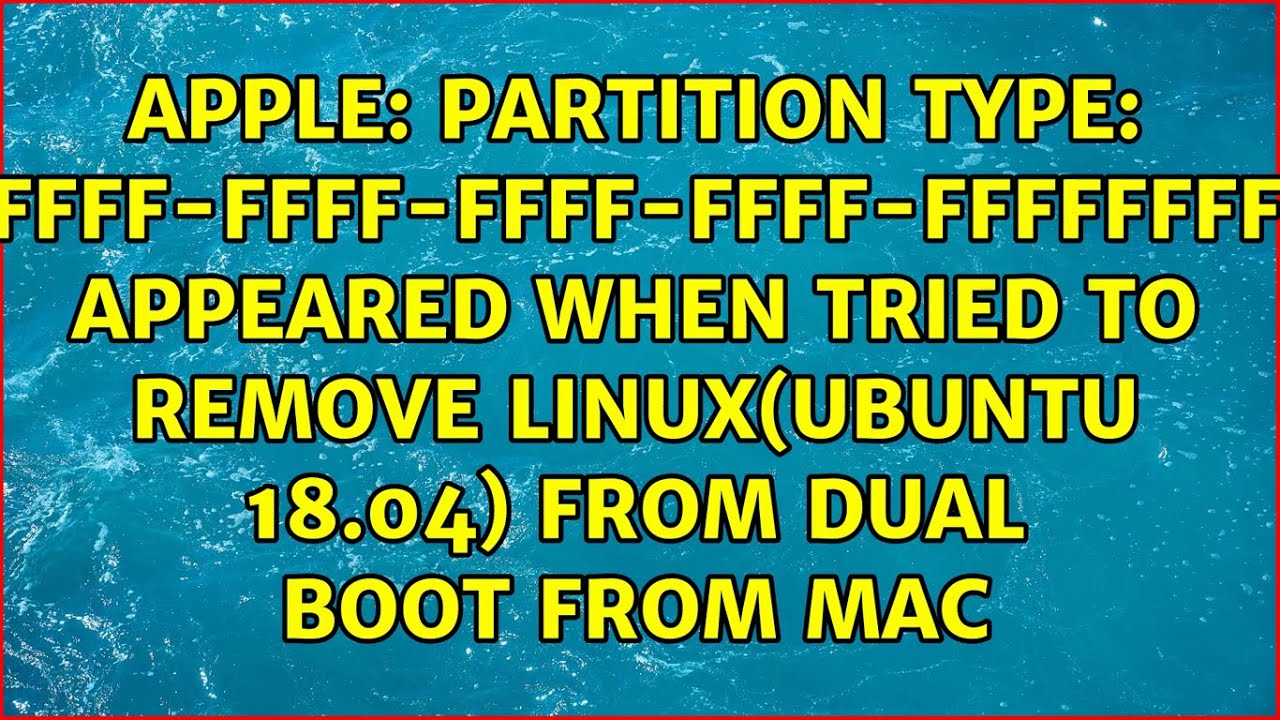 Partition Type: FFFFFFFF-FFFF-FFFF-FFFF-FFFFFFFFFFFF appeared when ...