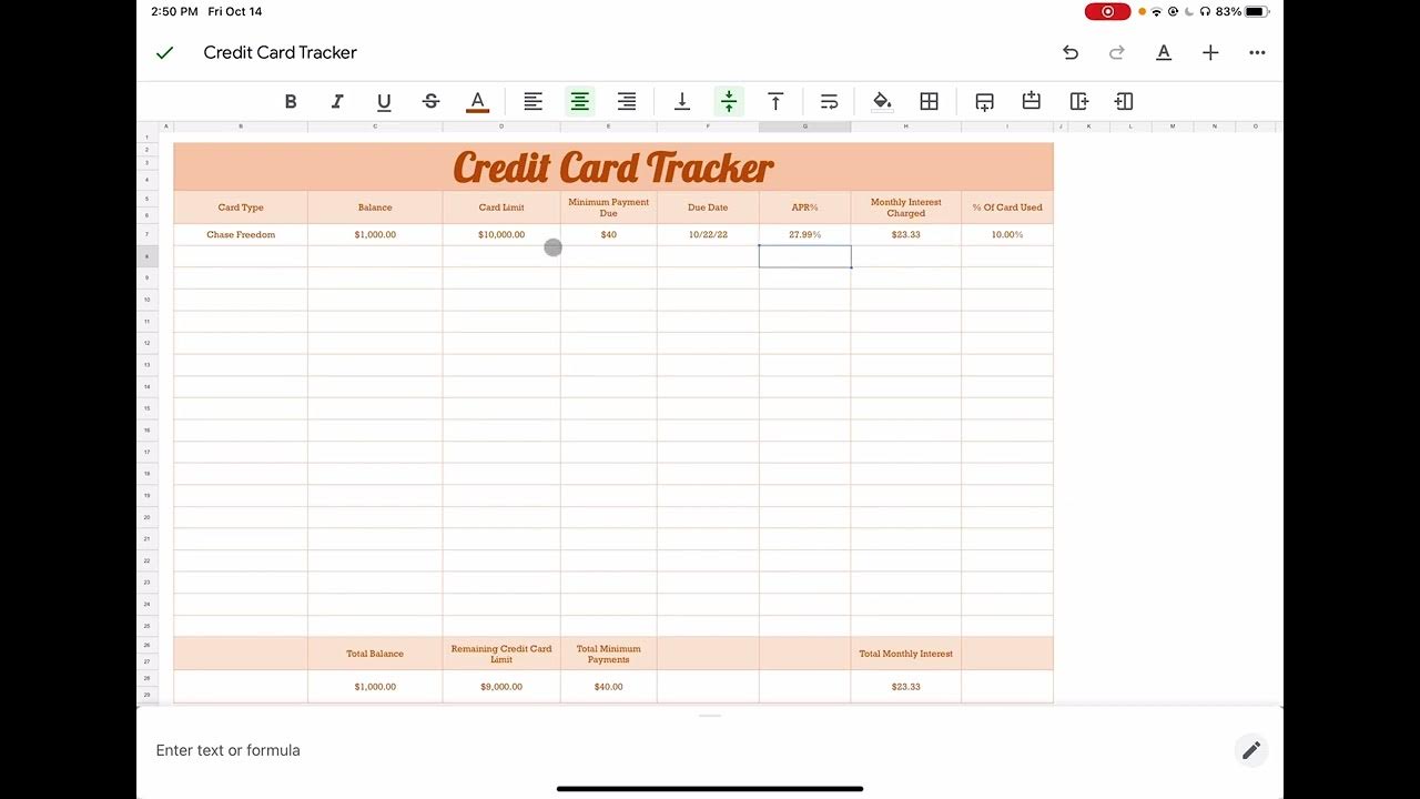 Credit Card Tracker Tutorial - YouTube
