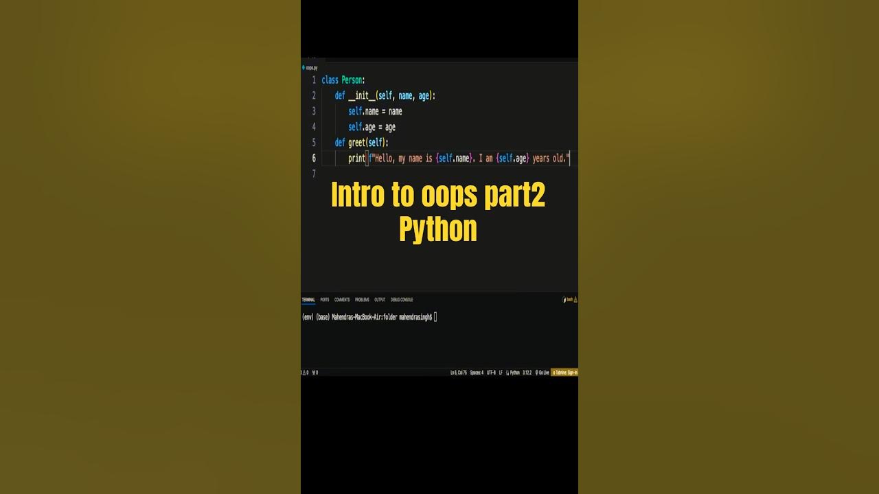 Intro to oops part2 in python #coding #oopsinpython #polymorphism #inheritance - YouTube
