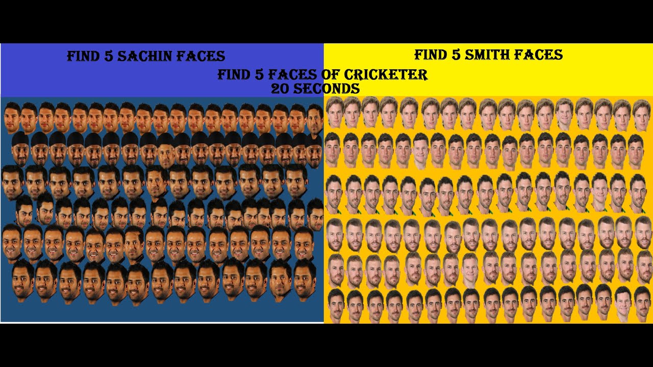 FIND 5 CRICKETER FACE IN SLIDES /20 SECONDS TRY IT - YouTube