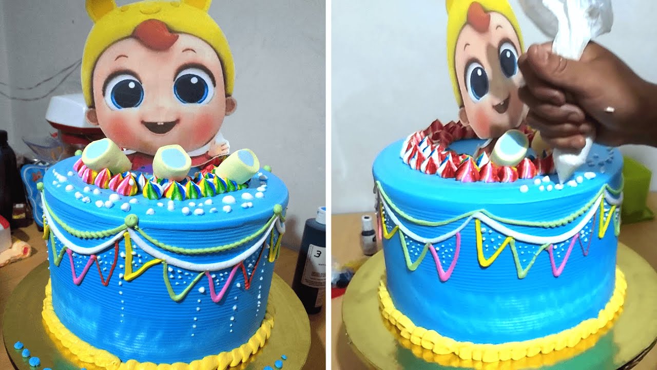 PASTEL DE BEBE JUAN | como decorar una torta de bebe juan - YouTube