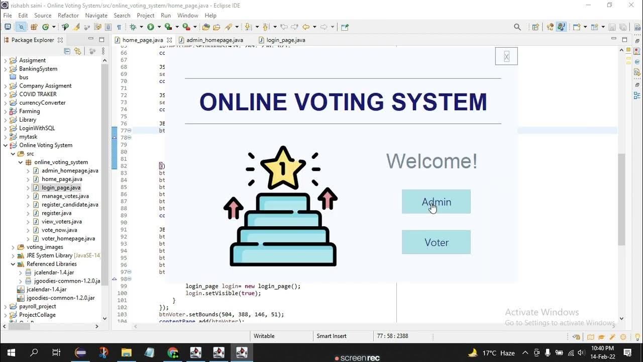 Online Voting System Project | Android and Website Project for College ...