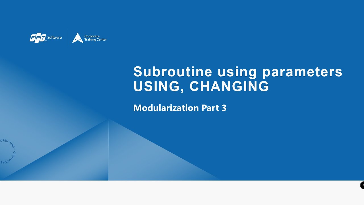 Abap Course 06 Modularization Part 3 Subroutine Using Parameters 8825